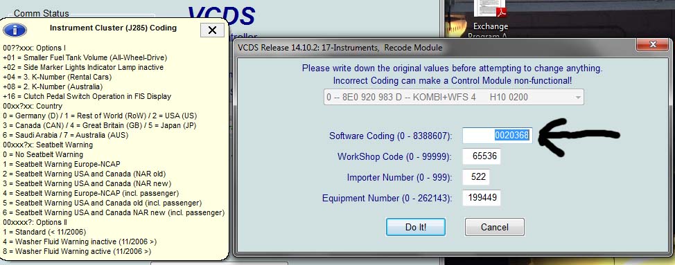 VCDS setting question